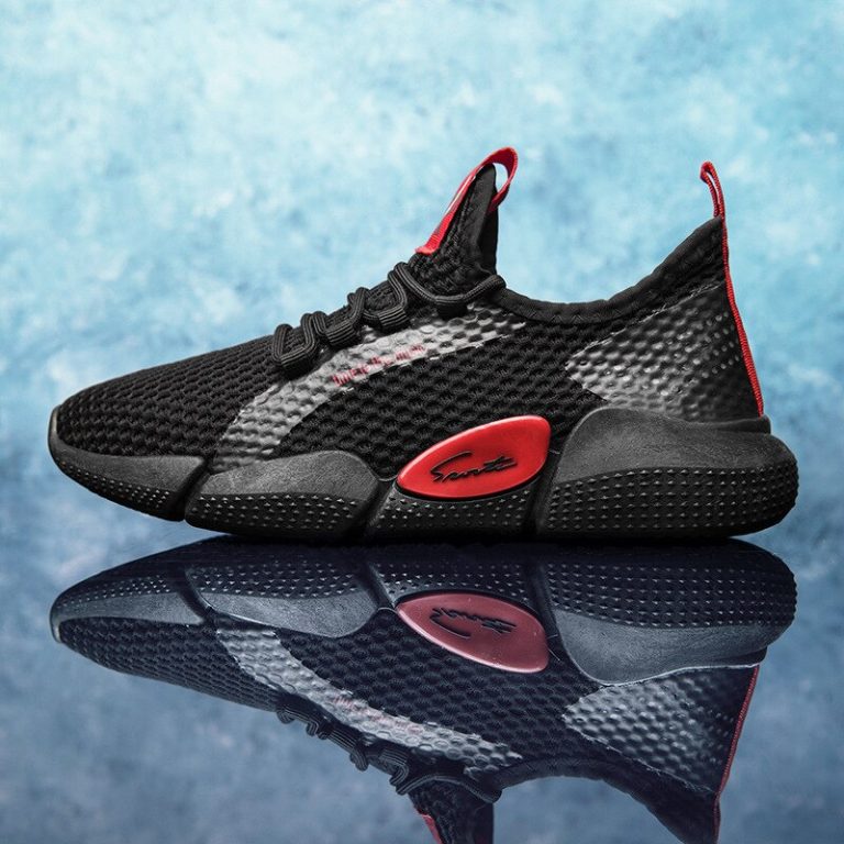 Sepatu Olahraga Pria Bersirkulasi Jaring Platform Sepatu Lari Merek ...